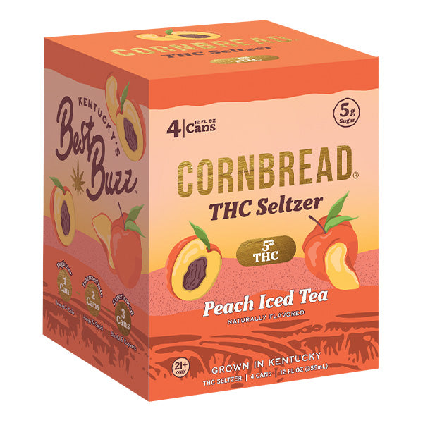 Peach Iced Tea THC Seltzer, 5mg – Cornbread Hemp®