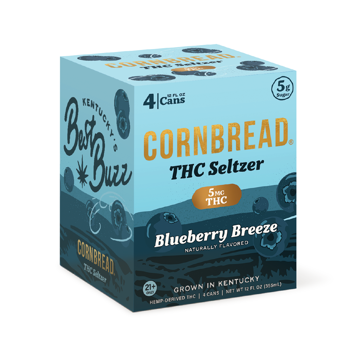 Blueberry Breeze THC Seltzer, 5mg – Cornbread Hemp®